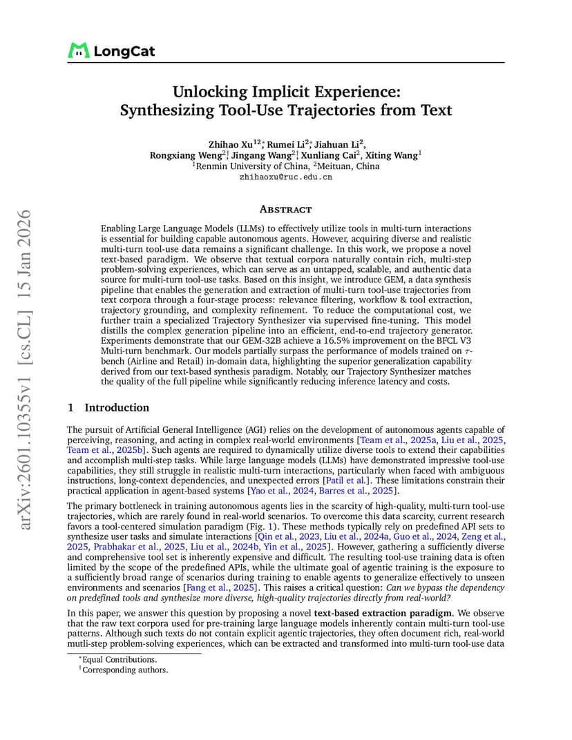 Unlocking Implicit Experience: Synthesizing Tool-Use Trajectories from ...