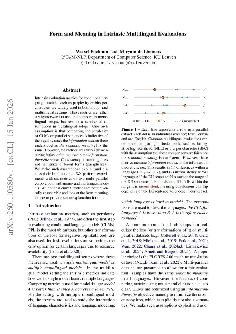 Form and Meaning in Intrinsic Multilingual Evaluations | ResearchTrend.AI